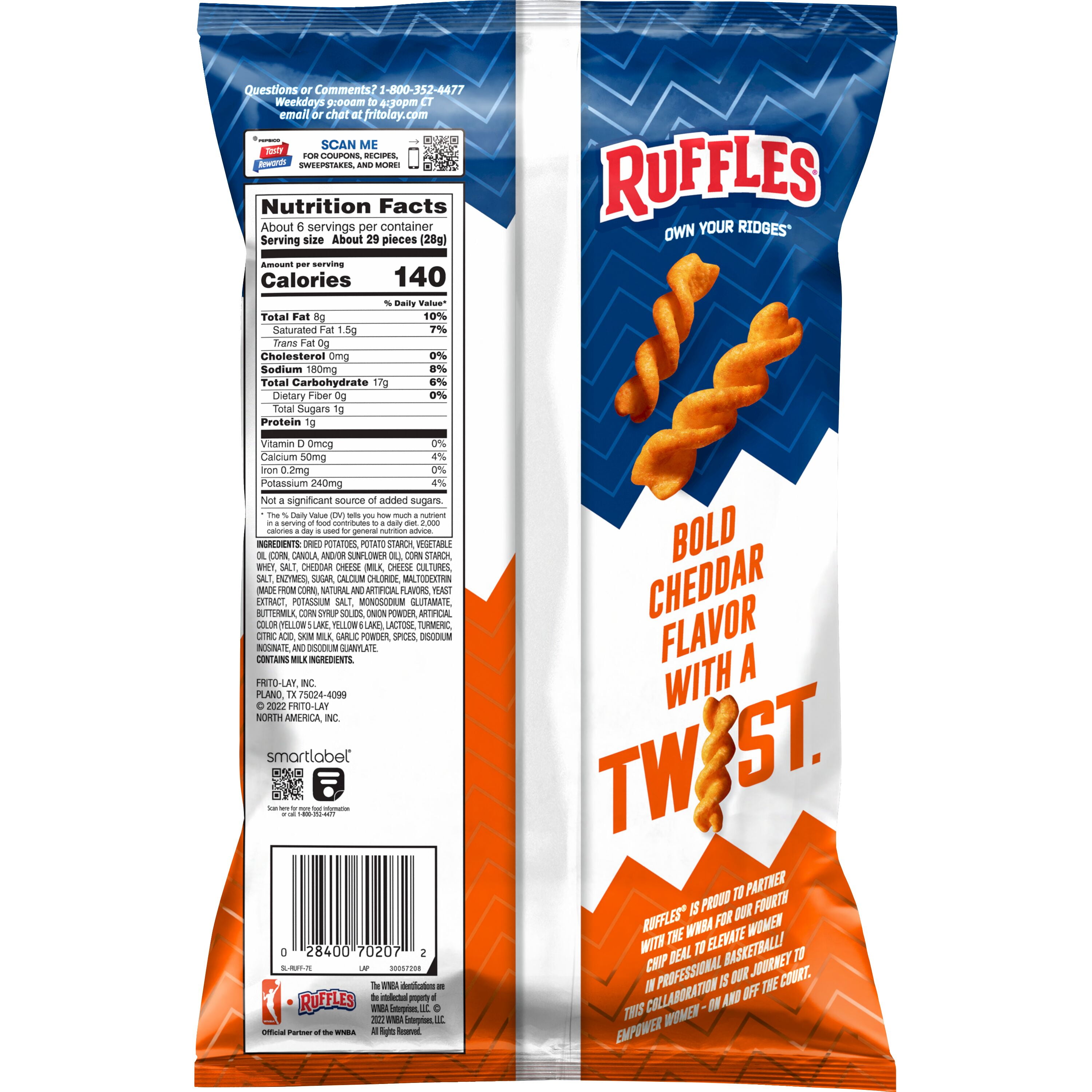 Buy Ruffles Ridge Twists, Double Cheddar, 5.5 oz bag Online at Lowest ...