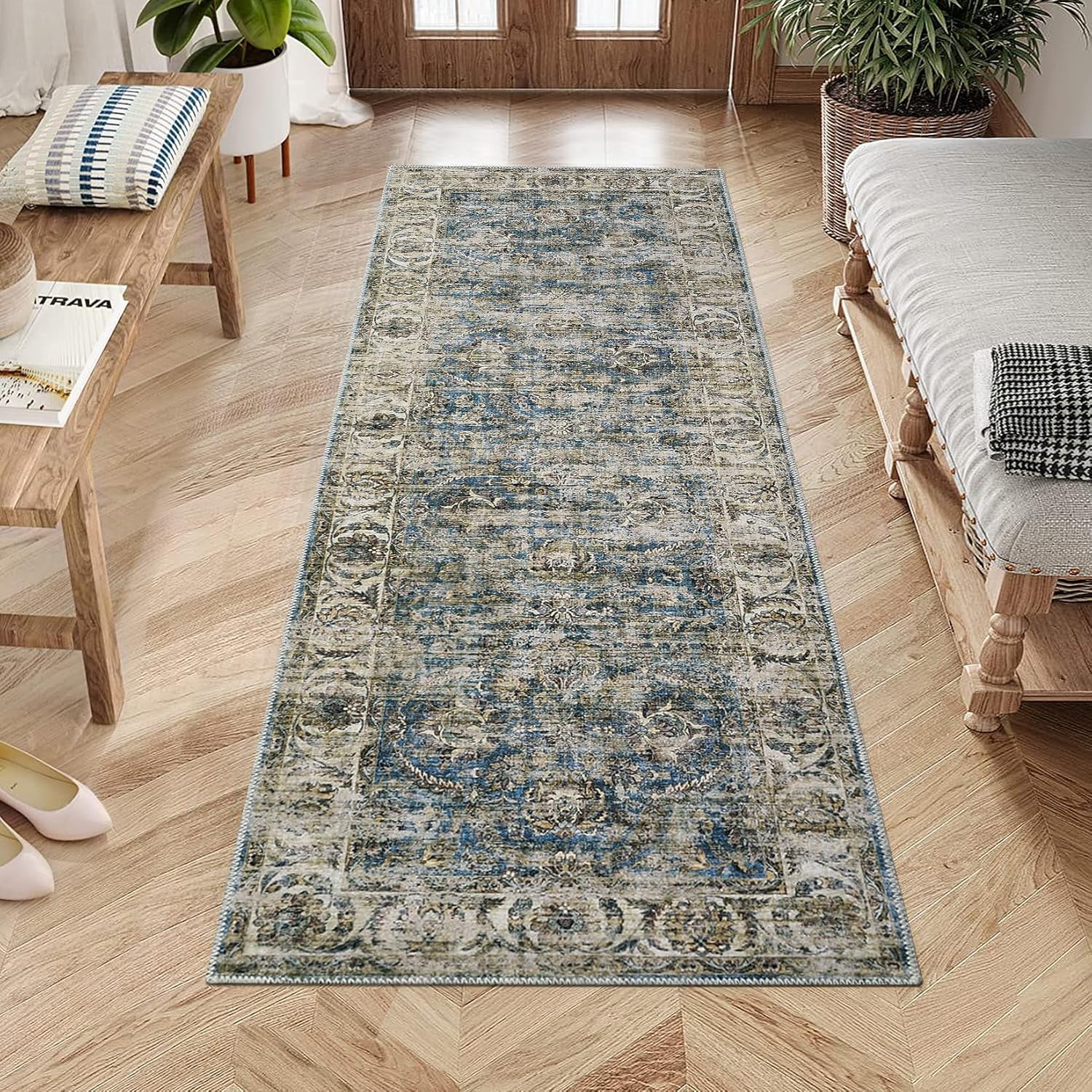 Click here for Yusazens 2x6 Vintage Low Pile Washable Runner  Non... prices