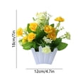 Artificial Plants Small Potted Flowers Faux Decor for Desk Home Office ...