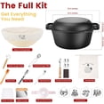 Multi-Use Dutch Oven: 5QT Cast Iron with Lid - Lid Can Also Be Used as ...