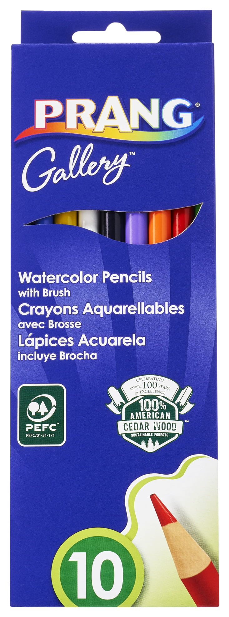 Prang Watercolor Pencils, Assorted Colors, Set of 10 with Brush ...