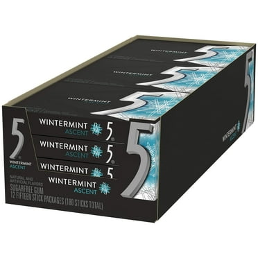 5 Gum Wintermint Ascent Chewing Gum, Sugarfree, Zero Calories, Mint ...
