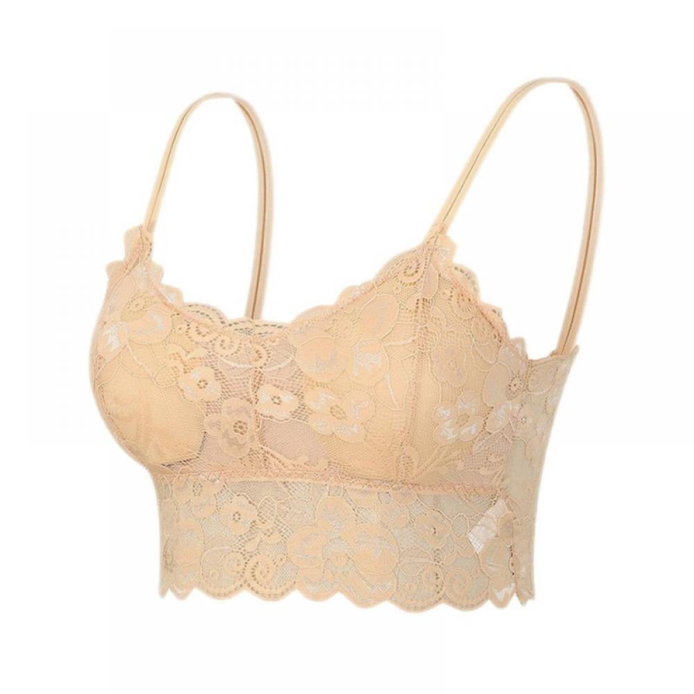 Valcatch V Neck Cami Bra Padded Bandeau Bra Seamless Bralette Straps ...