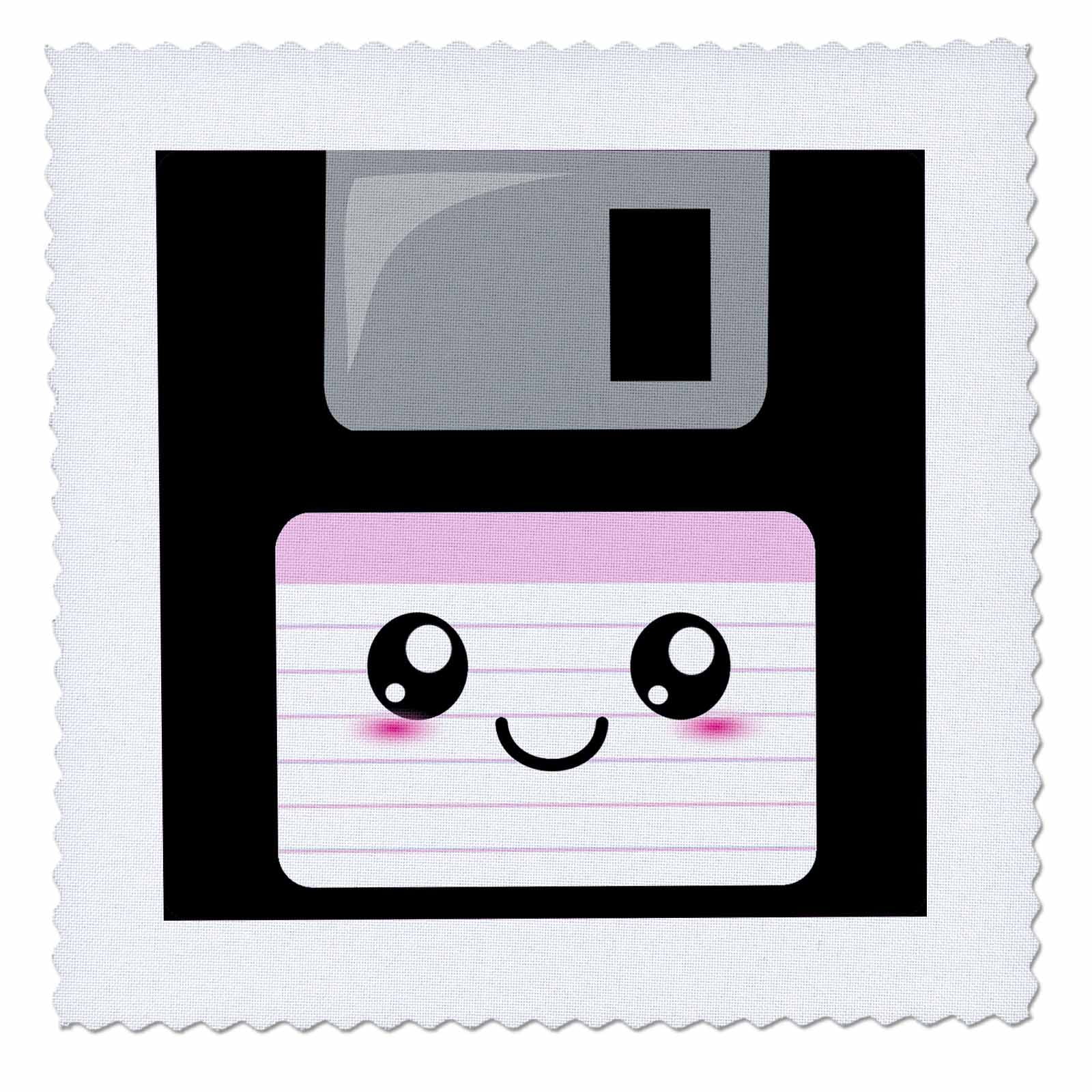 3dRose Kawaii Cute Happy Floppy Disk - Retro computer Nerd - Japanese ...