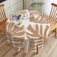 Brown Palm Leaves Round Tablecloth 60 inches Tropical Botanical ...