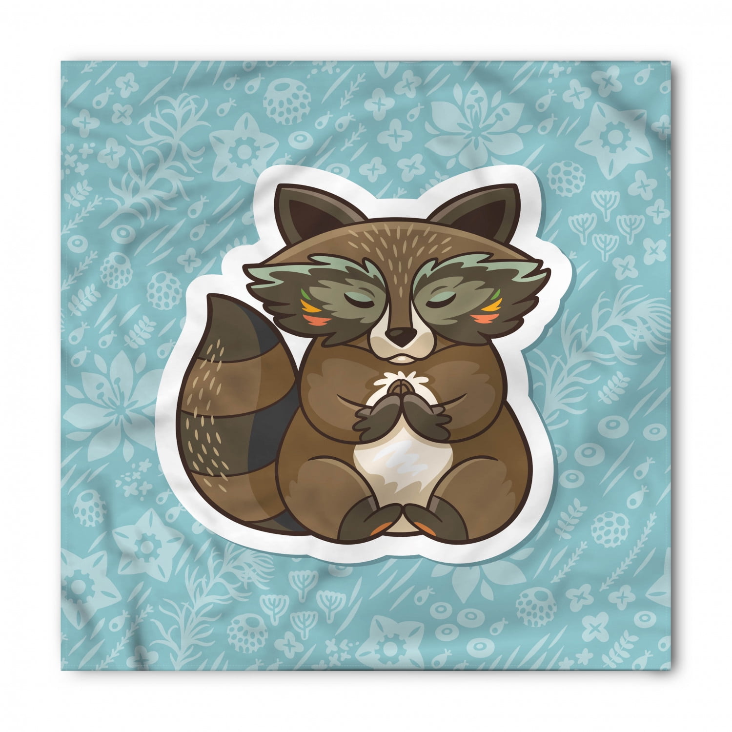 Cartoon Bandana, Raccoon on Meadow, Unisex Head and Neck Tie, by ...