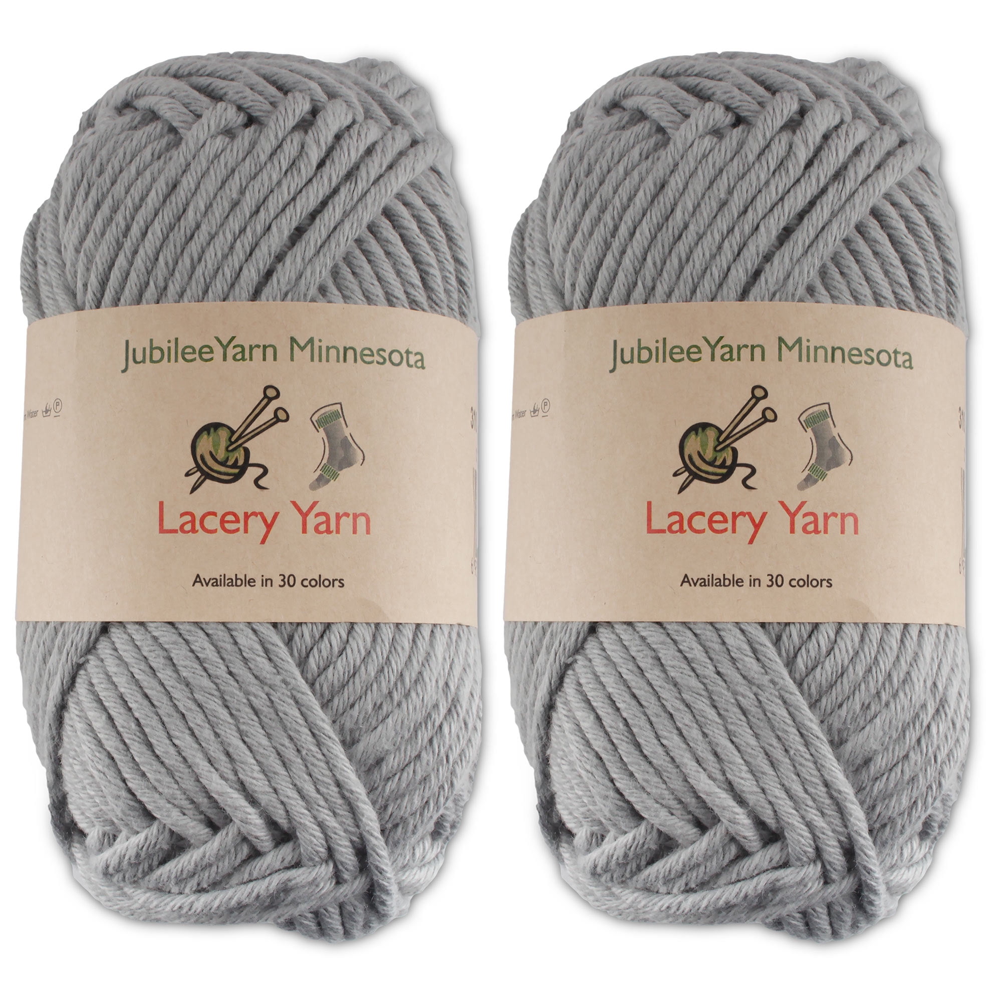 Bulky Weight Lacery Yarn 100g - 2 Skeins - 100% Cotton - Sterling Grey ...