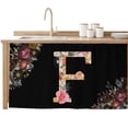 Black Letter F Flower Cabinet Curtains 32" W x 55" L Watercolor ...