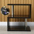 Wuzstar 3 Tiers LED Light Coffee Side Table with Storage, High Gloss S ...