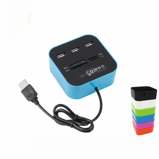 Concentrador divisor USB Combo USB Lector de tarjetas multifunción SD ...