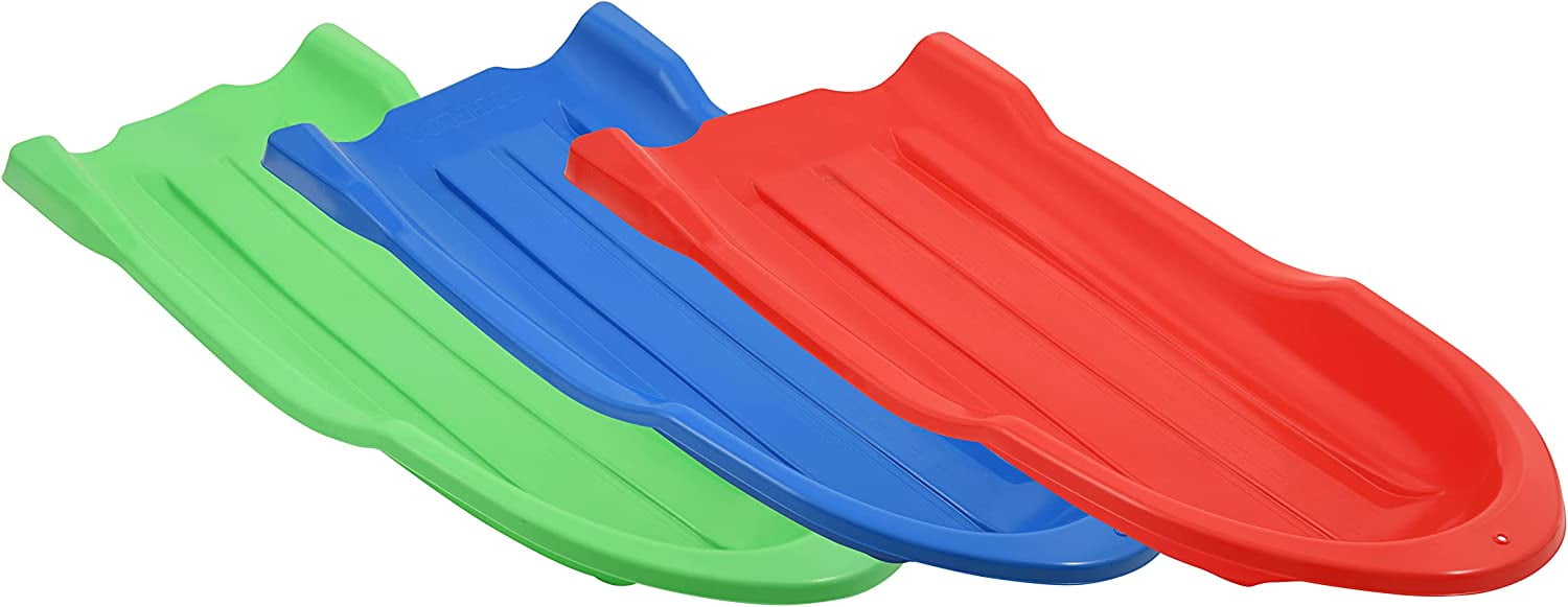 Toboggan Snow Sled for Kids and Adults, 46" Heavy Duty Plastic Open ...