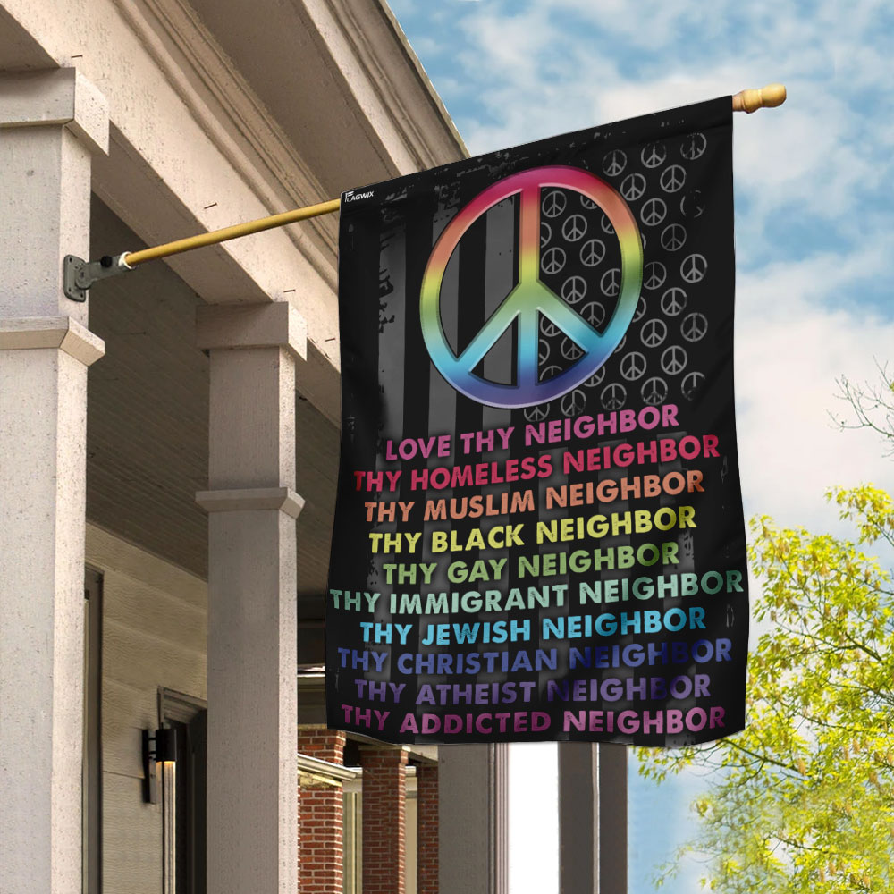FLAGWIX American House Flag (29.5" x 39.5")-Love Thy Neighbor Peace ...