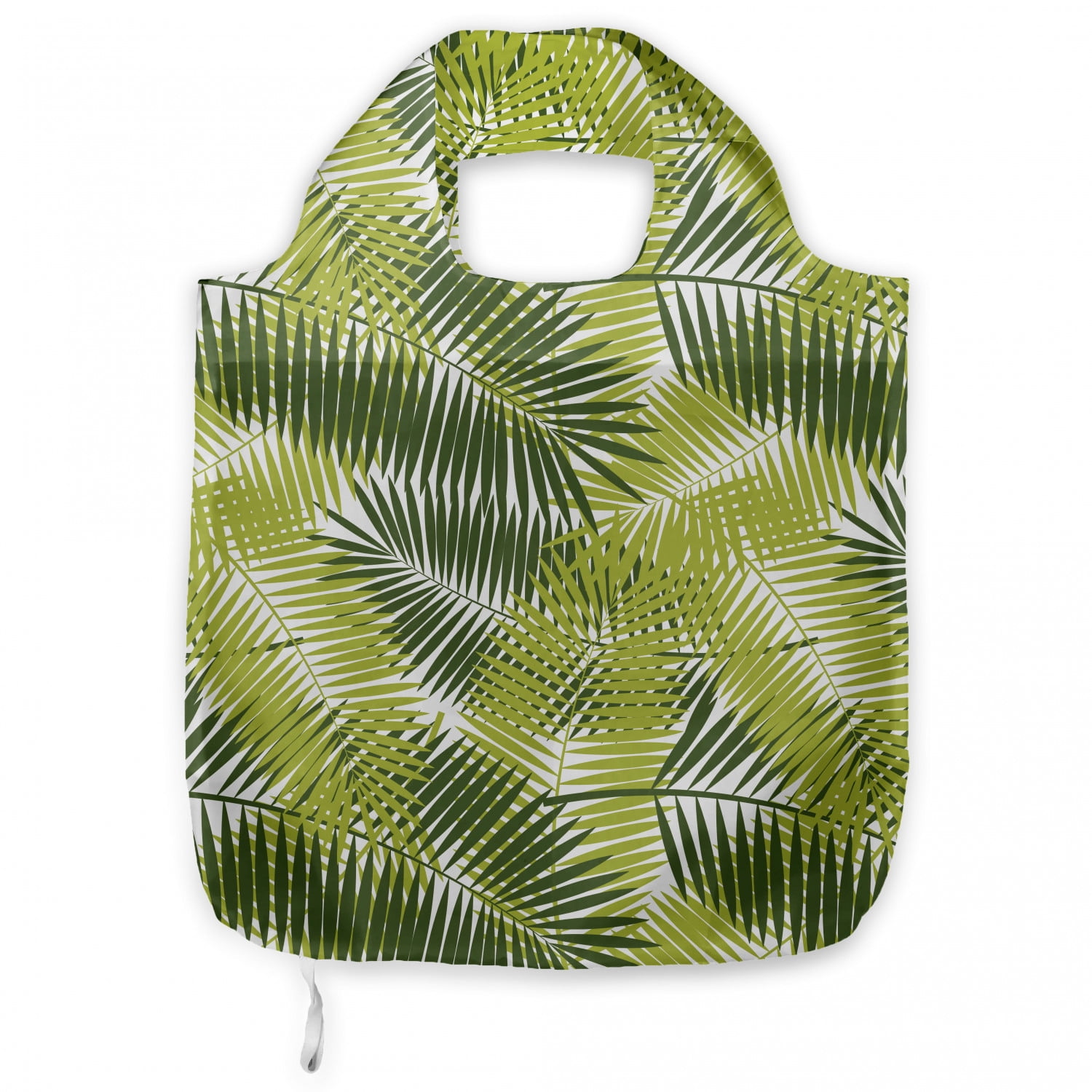 Green Abstract Fabric Shopping Tote, Continuous Pattern of Tropical ...