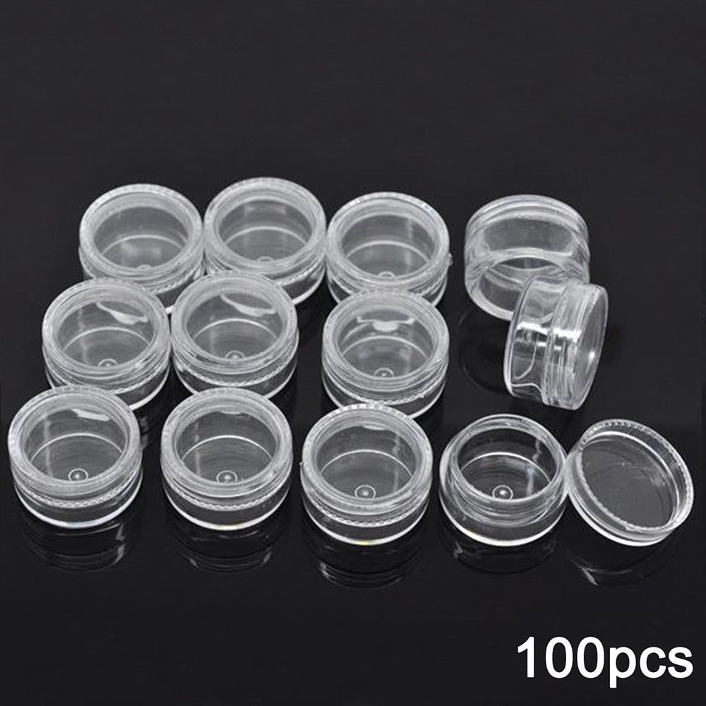 Clear Plastic Sample Container Mini Bottle Pot Jars Cosmetic Tools 5ml ...