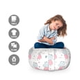 Animal Storage Toy Bag Chair, Cows in Dresses with Scribbled Heart and ...
