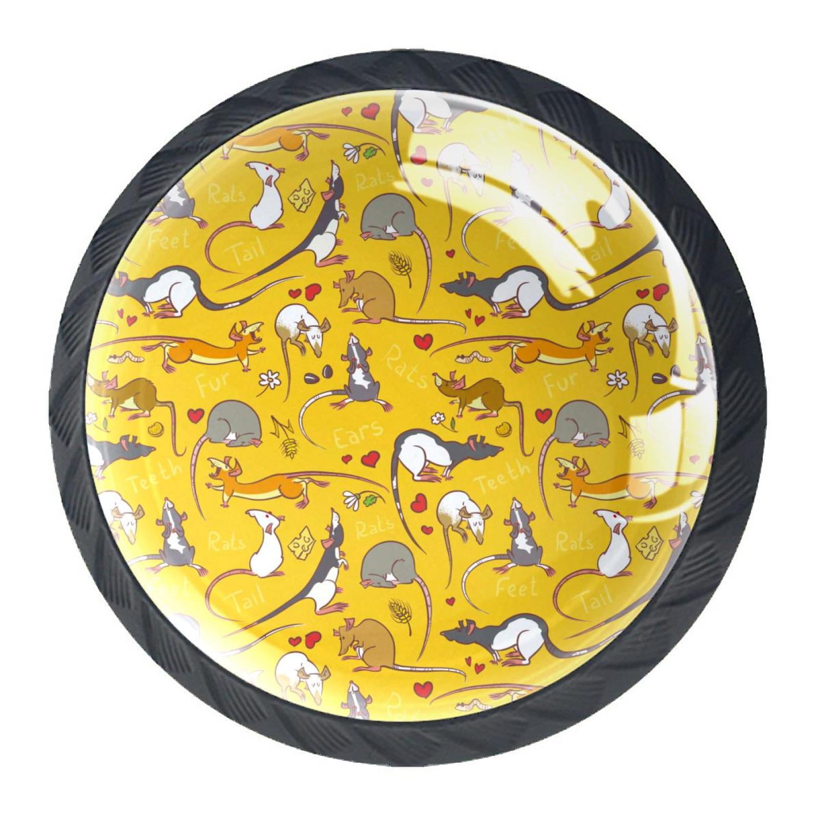 4 Pcs Rats Yellow Mouse Teeth Knobs for Kitchen Cabinet Cupboard ...