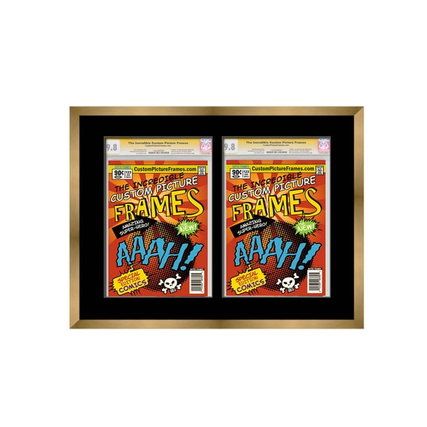 Gold Comic Book Frame with Black Mat - 2 Openings to Display 2 CGC ...