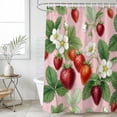 54x78 Inch Shower Curtain Decorative Red Strawberry Bathtub Bath ...