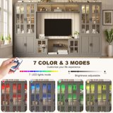 MEISSALIVVE 4-Piece Wall Unit TV Stand with Storage & LED Lights for ...