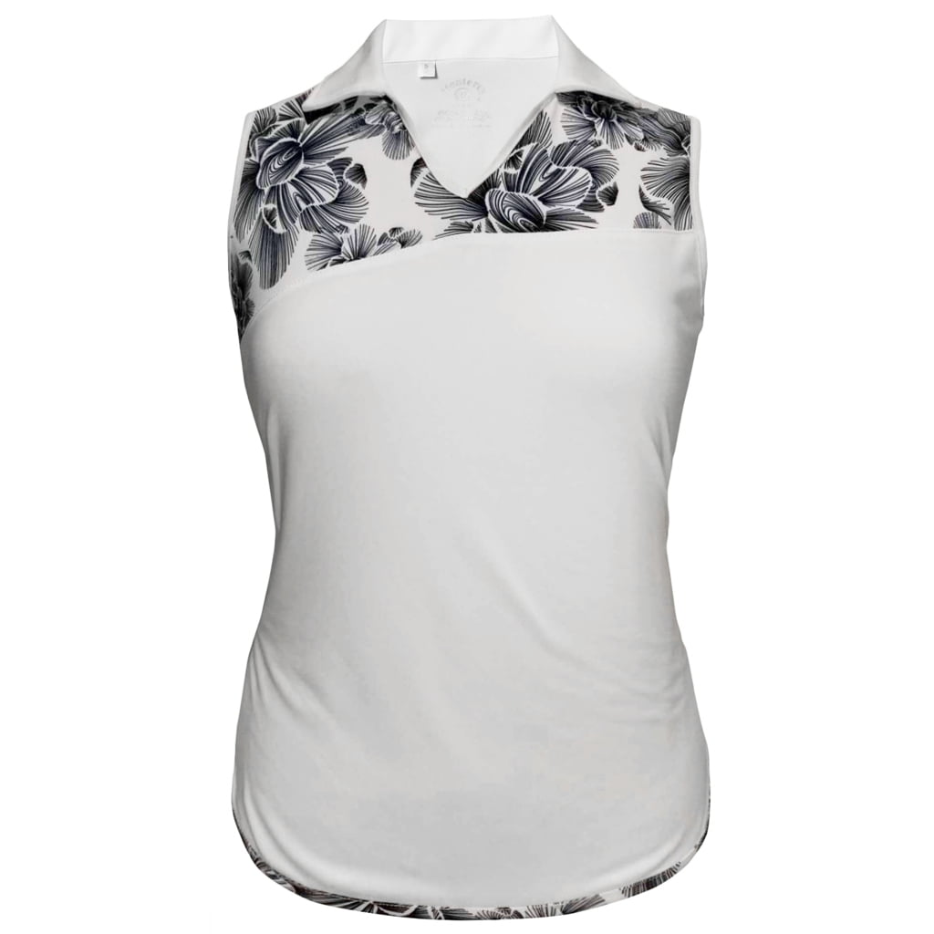Monterey Club Women's Chalk Floral Print Colorblock Sleeveless Golf ...