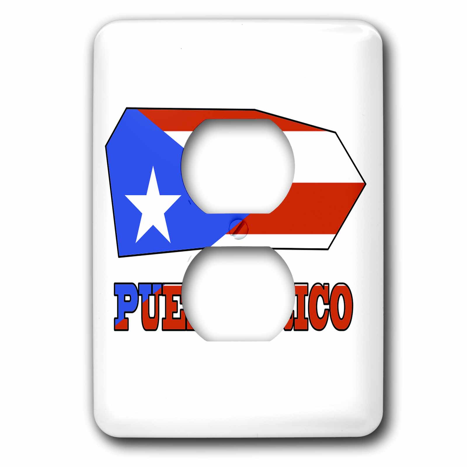 3dRose The flag of Puerto Rico in the outline map and name of the ...
