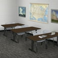 Romig Pillar 60 x 24 in. T-Base Training Seminar Table- Neo Walnut & 2 ...