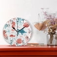 10" Artistic Round Wall Decorative Desk Clock Coral Pink Sea Creature ...
