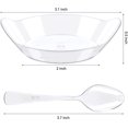 100 Pack Mini Dessert Plates, Small Clear Plastic Trays with Spoons ...
