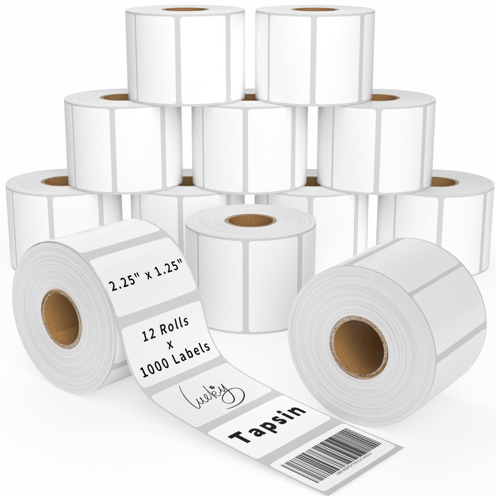 Etiquetas adhesivas Thermal Labels Tapsin, 2,25 x 1,25 cm, 12 rollos ...