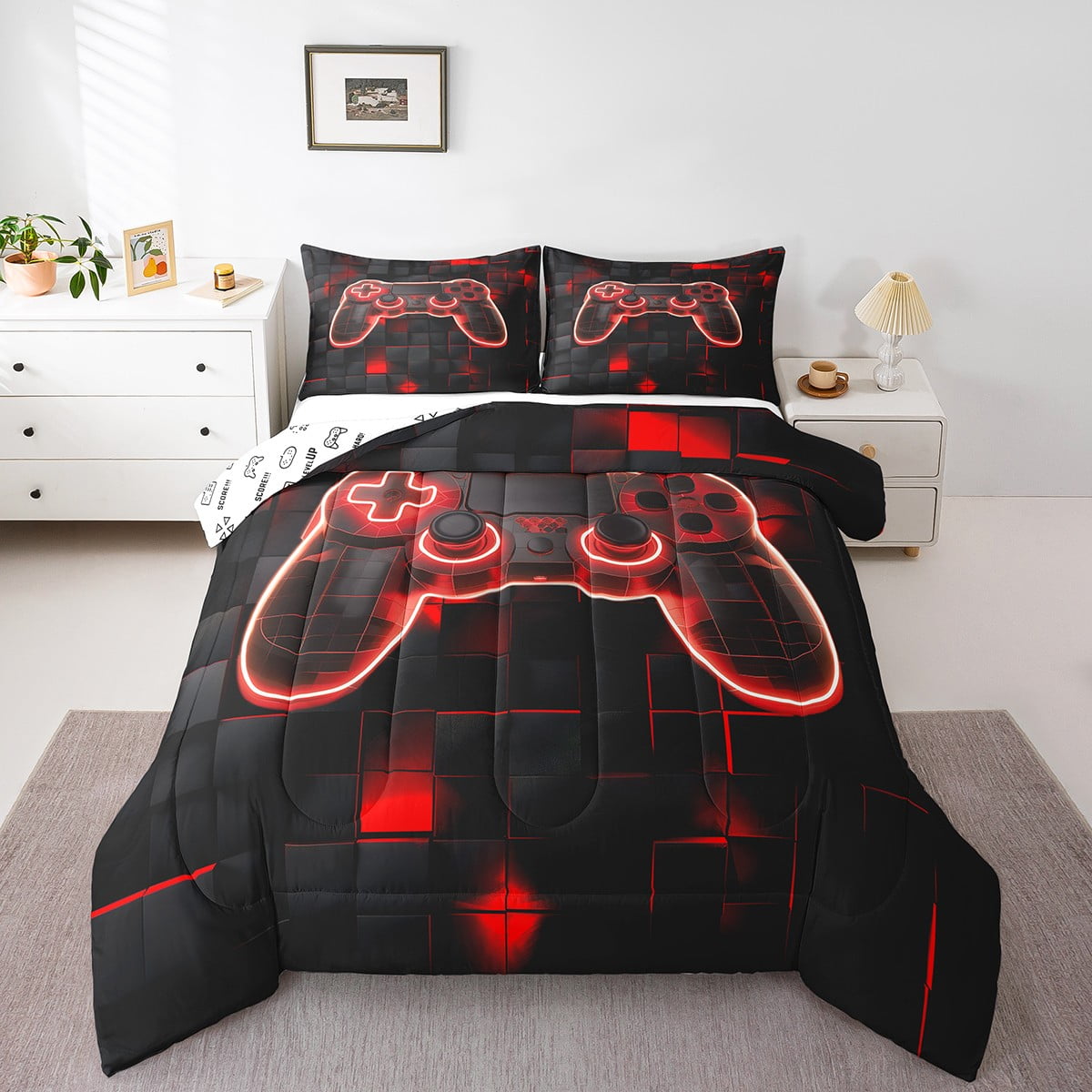 Click here for Yst Boys Gamer Comforter Set Twin Size gamepad Bed... prices