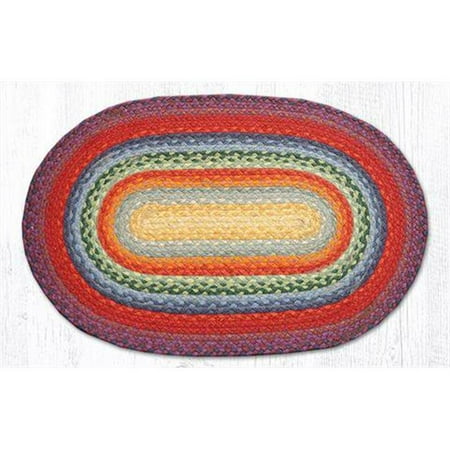 Capitol Importing 05-400 2 x 8 ft. Jute Oval Braided Rug - Rainbow 1 ...