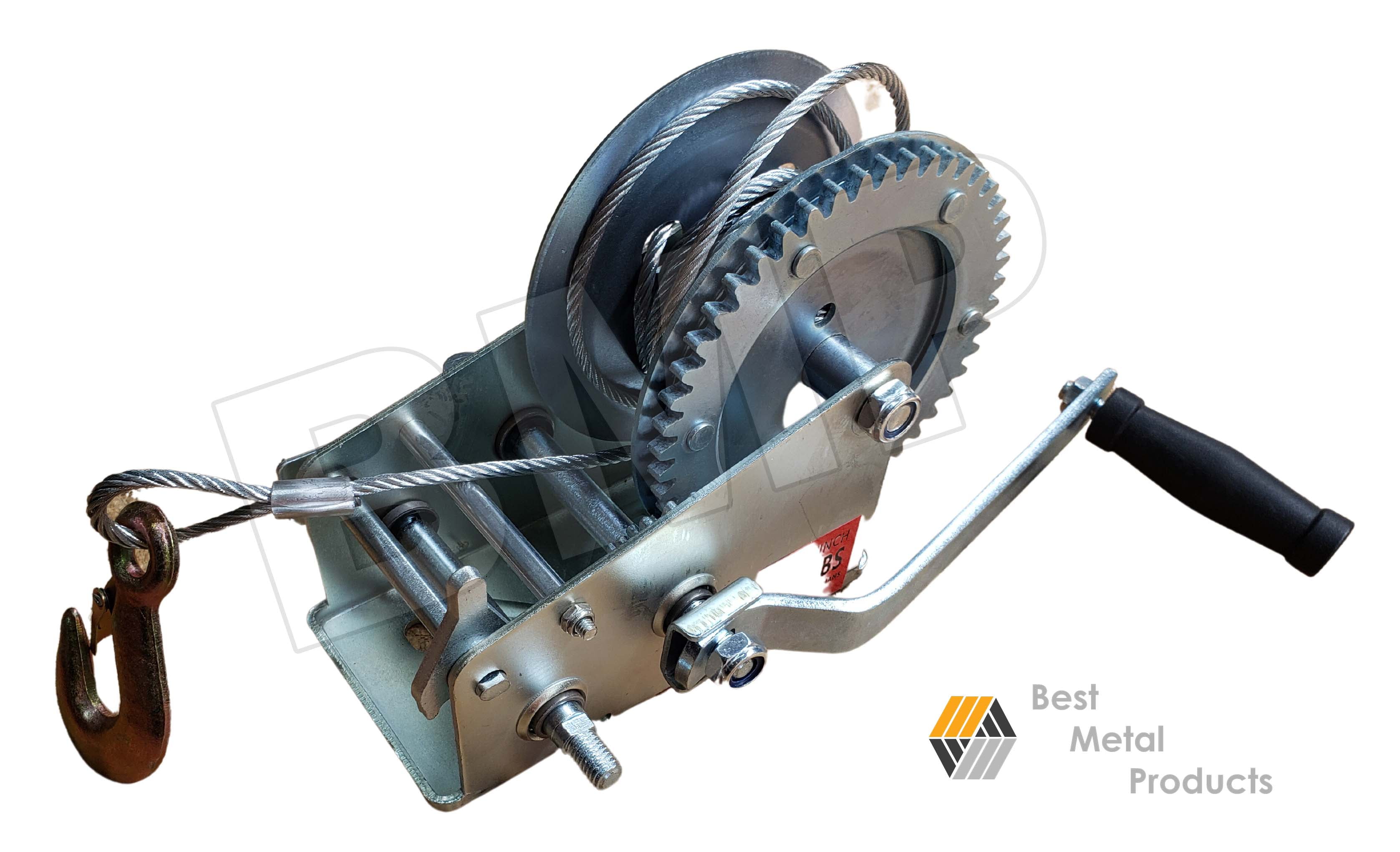 3500 lbs Hand Winch Heavy Duty Steel cable Crank Gear Winch ATV Boat ...