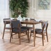 Noble House Harper Mid-Century Modern 5 Piece Dining Set, Light Beige ...