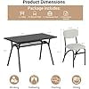 5 Piece Dining Table Set for 4, Rectangular Kitchen Table with 4 Boucle ...