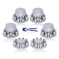33mm Chrome ABS Flat Top Hub Cover Kit Axle Cover with 33mm Thread-on ...