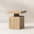 Calder 18" Solid Square Reclaimed Elm Block Plinth Side Table, Heritage ...