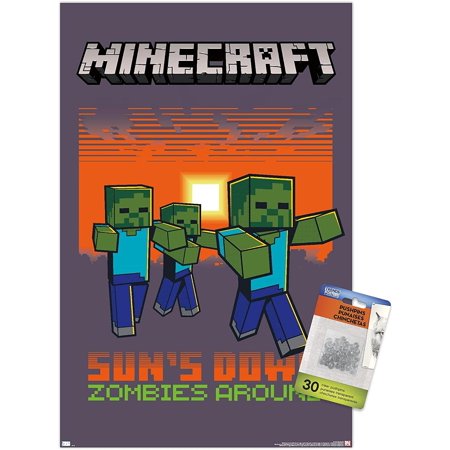 Minecraft - Zombies Around Wall Poster with Push Pins | Walmart Canada