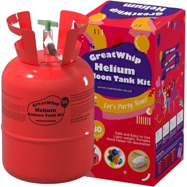 Balloon Time 9.5in Standard Helium Tank Kit (Includes 30 Assorted Latex ...