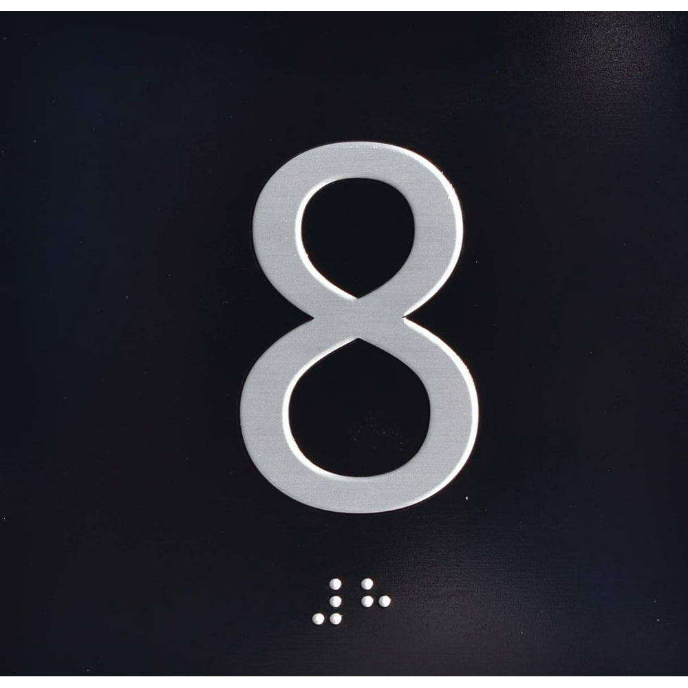 8TH Floor Elevator Jamb Plate Sign with Braille and Raised Number ...