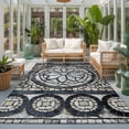Bohemian Daisy 5'x8' Rug for Bedroom Under Queen Bed Placement, Mosaic ...