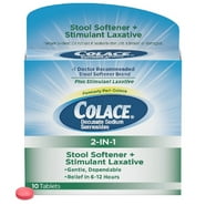 Colace 2-in-1 Stool Softener & Stimulant Laxative Tablets, 30-Count ...