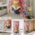 Bathroom Shower Curtain Funny Reading Ginger Cat Waterproof Shower ...