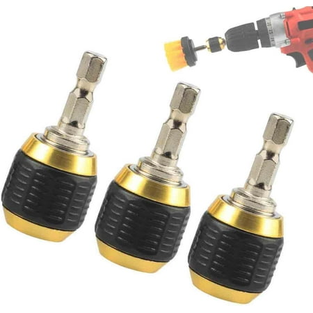 SHTKUYING 3PCS 60MM Keyless Hex Shank Retractable Drill Chuck Adapter ...