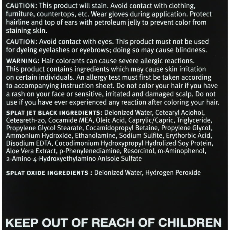 Jet Black Hair Dye Splat