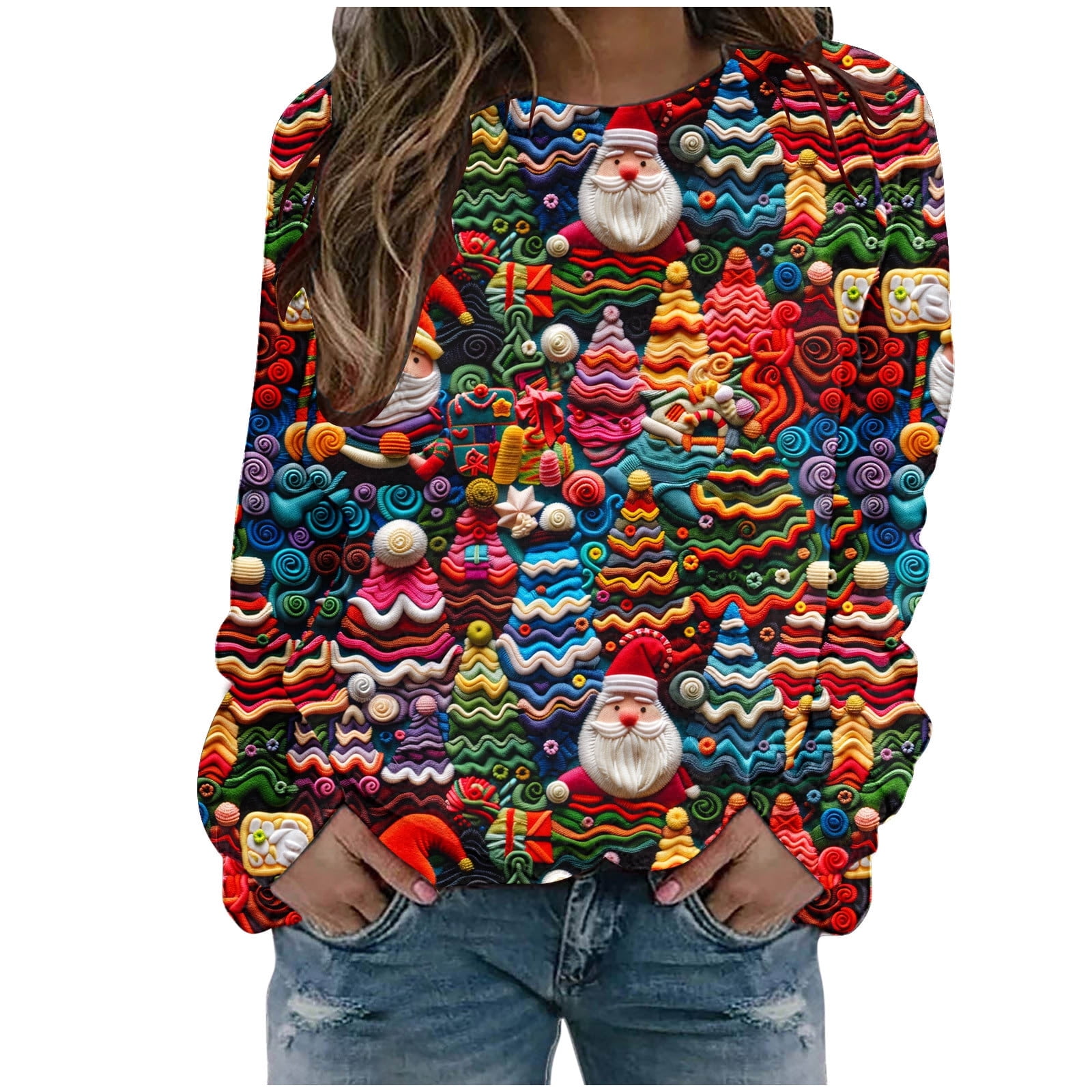 Click here for Lcziwo Women Christmas Sweatshirts Santa Claus Pri... prices