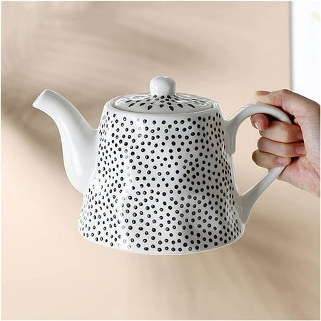Iced Tea Pitchers Simple Black Dot Kettle Household Ceramic Pitcher ...
