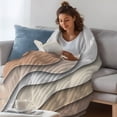 Modern Abstract Throw Blanket for Couch Geometric Brown Gradient Soft ...
