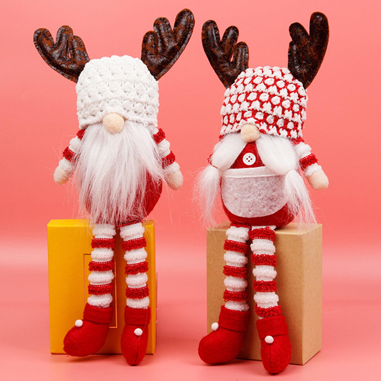 Travelwant Christmas Gnomes Decorations with Cute Antlers Handmade ...
