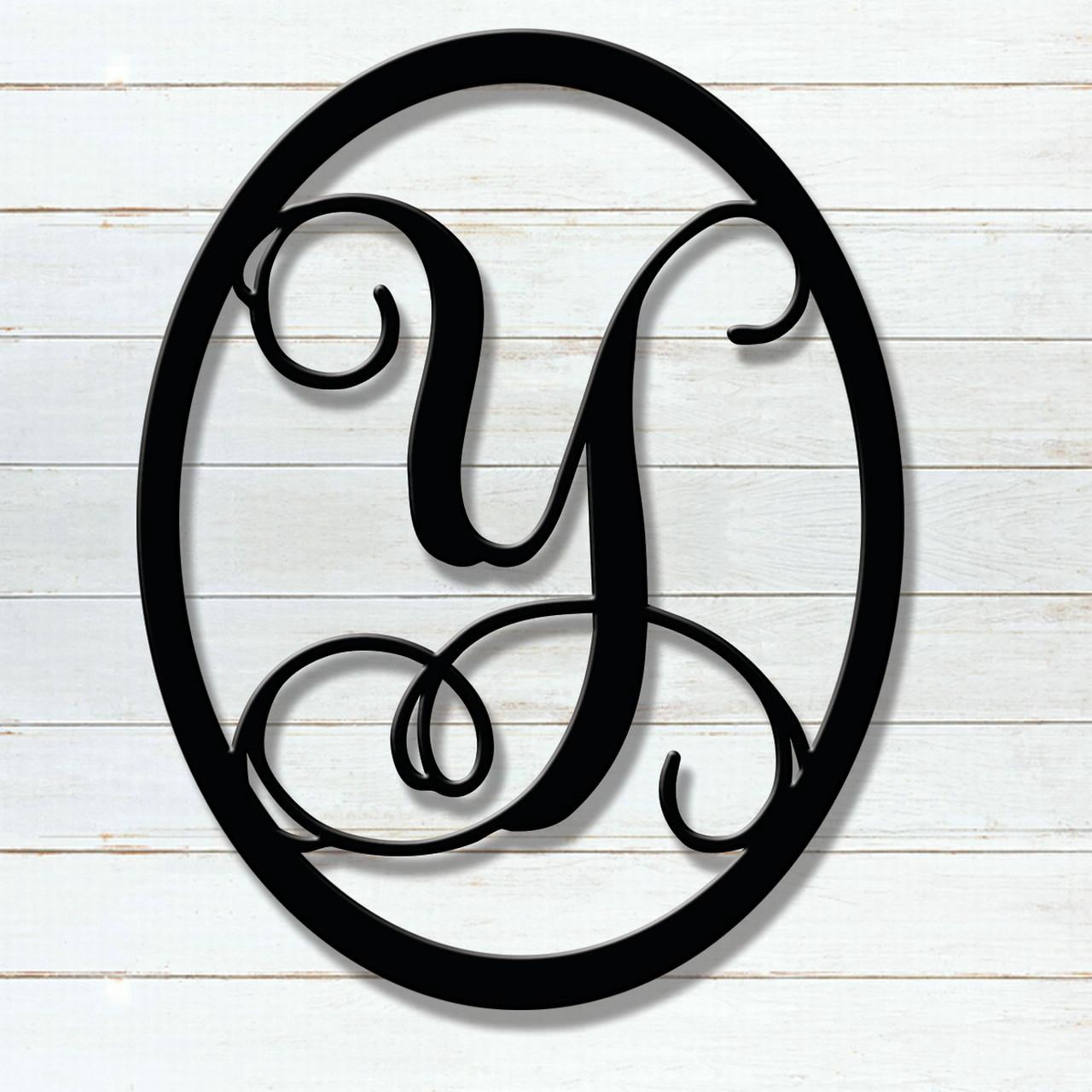 Round-A-Bout Single Letter Metal Monogram - Black 18" Y - Walmart.com