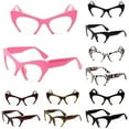 Cut Off Semi Rimless Half Frame Cat Eye Clear Lenses Women Eyeglasses